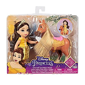 Disney Princess Belle Doll & Phillipe Petite Gift Set, Yellow