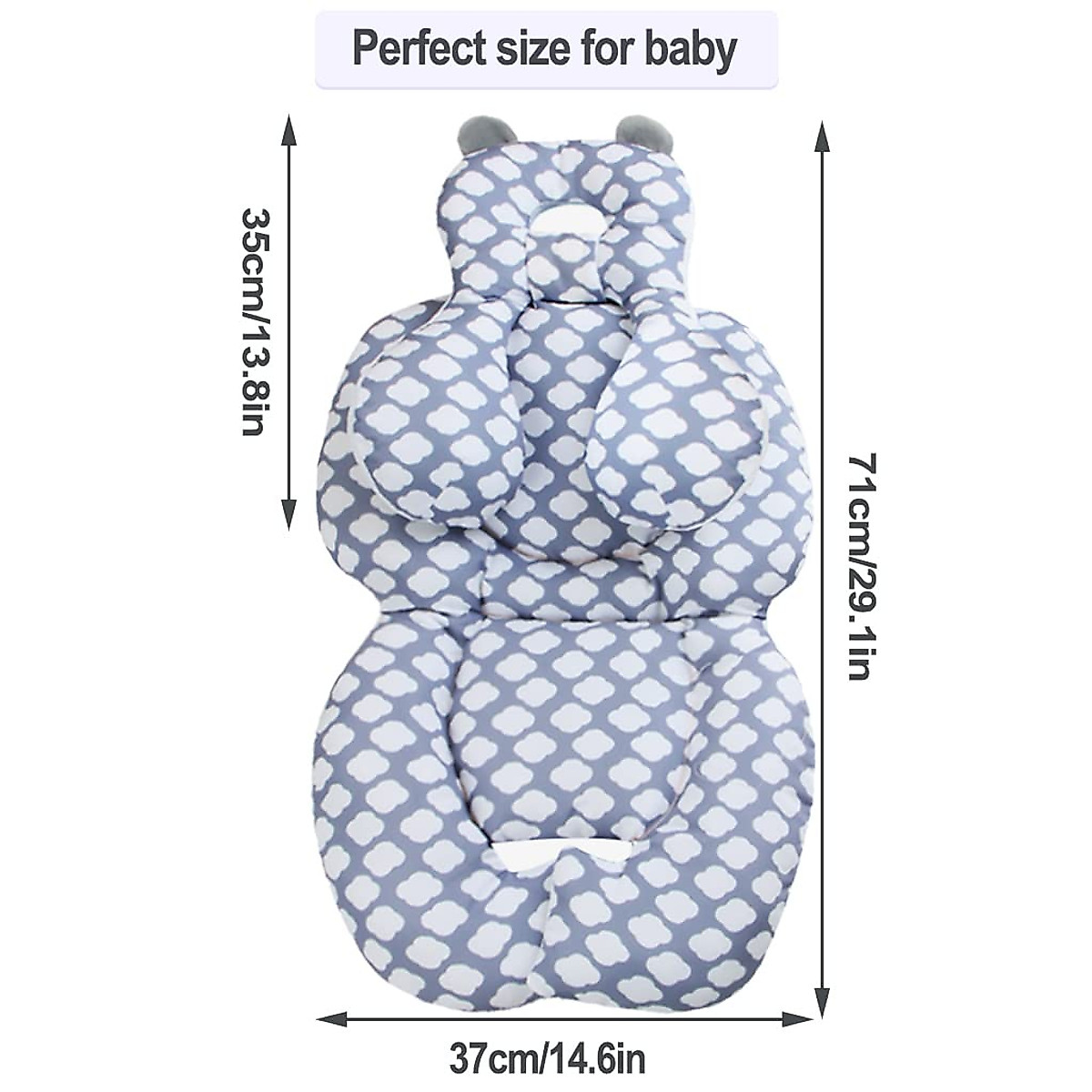 vocheer Head and Body Support Pillow with Neck Support for Baby Car Seat and Strollers, Cloud