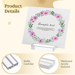 Lnrueg 40 Pcs Acrylic Place Card Holders, Transparent Sign Holders, Menu Holders with Card Slot, Table Numbers Display Stands for Wedding Party Banquet Meeting