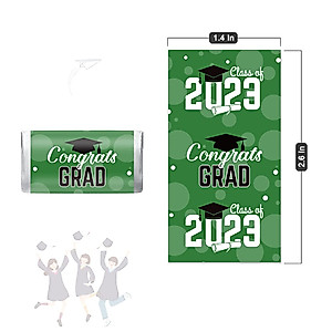 120 PCS Graduation Candy Wrappers, Congrats Grad Candy Bar Labels, Graduation Mini Chocolate Candy Stickers for Class of 2023 Graduation Party Favors and Party Supplies for Guest - Blue and White