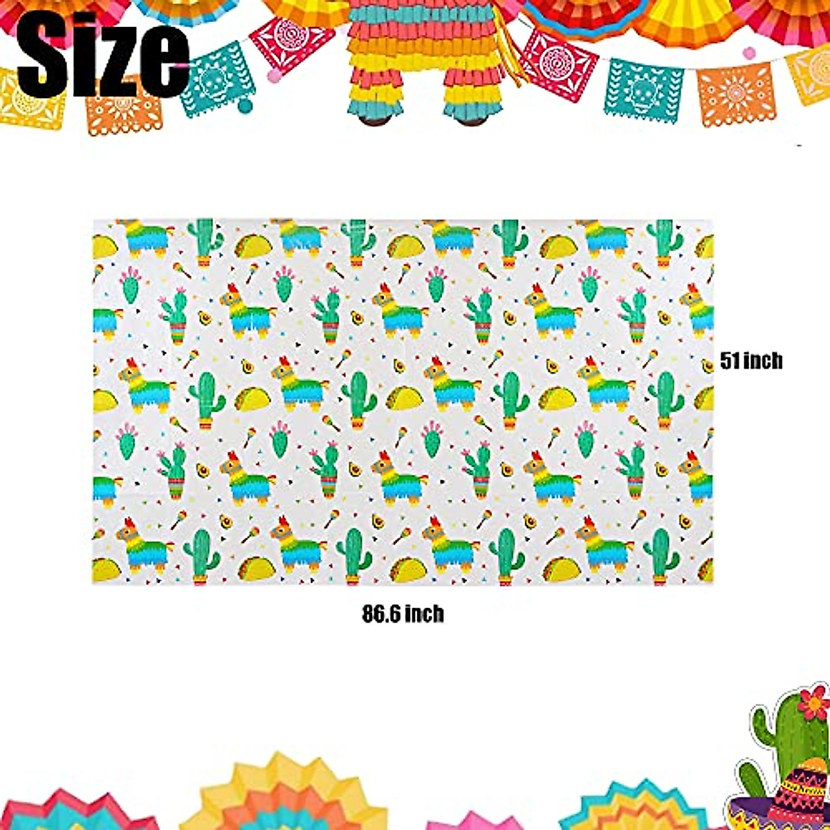 1 Pcs Cactus Llama Taco Tablecloth Mexican Fiesta Theme Plastic Table Cover Birthday Baby Shower Party Decor Supplies