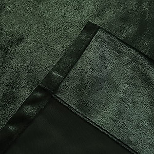 Roslynwood Velvet Curtains Emerald Green 108 inches - Luxury Home Decor Blackout Insulated Velvet Curtain Panels Extra Long Wall Backdrops for Living Room Sliding Glass Door, W52 x L108-inch, 2 Pieces