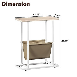 MAXTOWN Narrow Side Table - Slim End Table Nightstand with Storage Holder -Small Tables for Small Spaces -Side Tables Living Room,