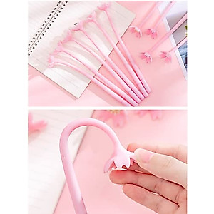 MIAO YUAN 20PCS Romantic Flowers Gel Ink Pen Cute Black Writing Pens Ballpoint Black Ink Gel Pen Party Gift Gel Ink Pens Funny School Stationery Office Supplies