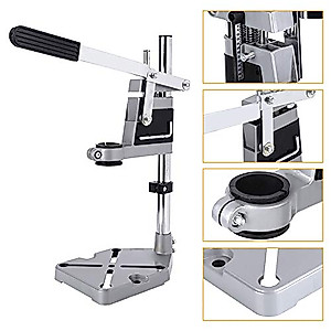 Benchtop Drill Press, Drill Workbench Repair Tool Clamp Universal Bench Clamp Drill Press Stand Workbench Repair Tool for Drilling Collet Workshop, Single Hole Aluminum Base