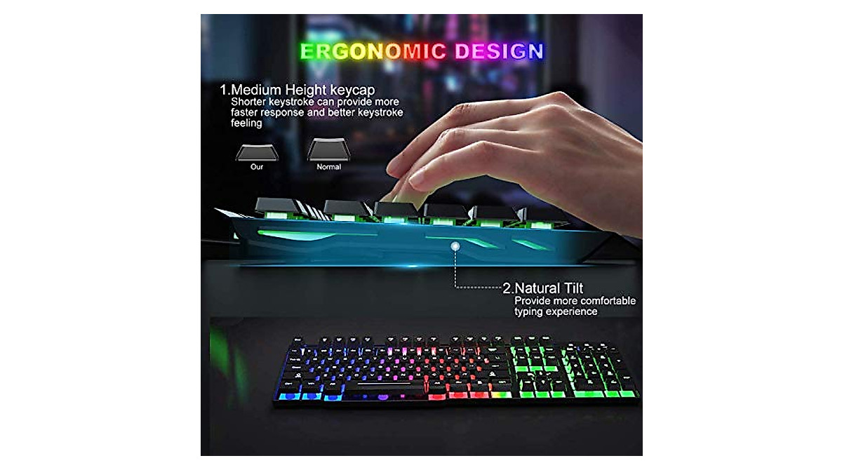 Wireless Gaming Keyboard & Mouse with LED Backlight