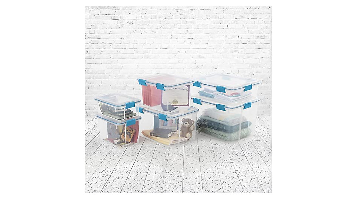 Sterilite Gasket Box 32 Quart - 8 Pack of Stackable Bins