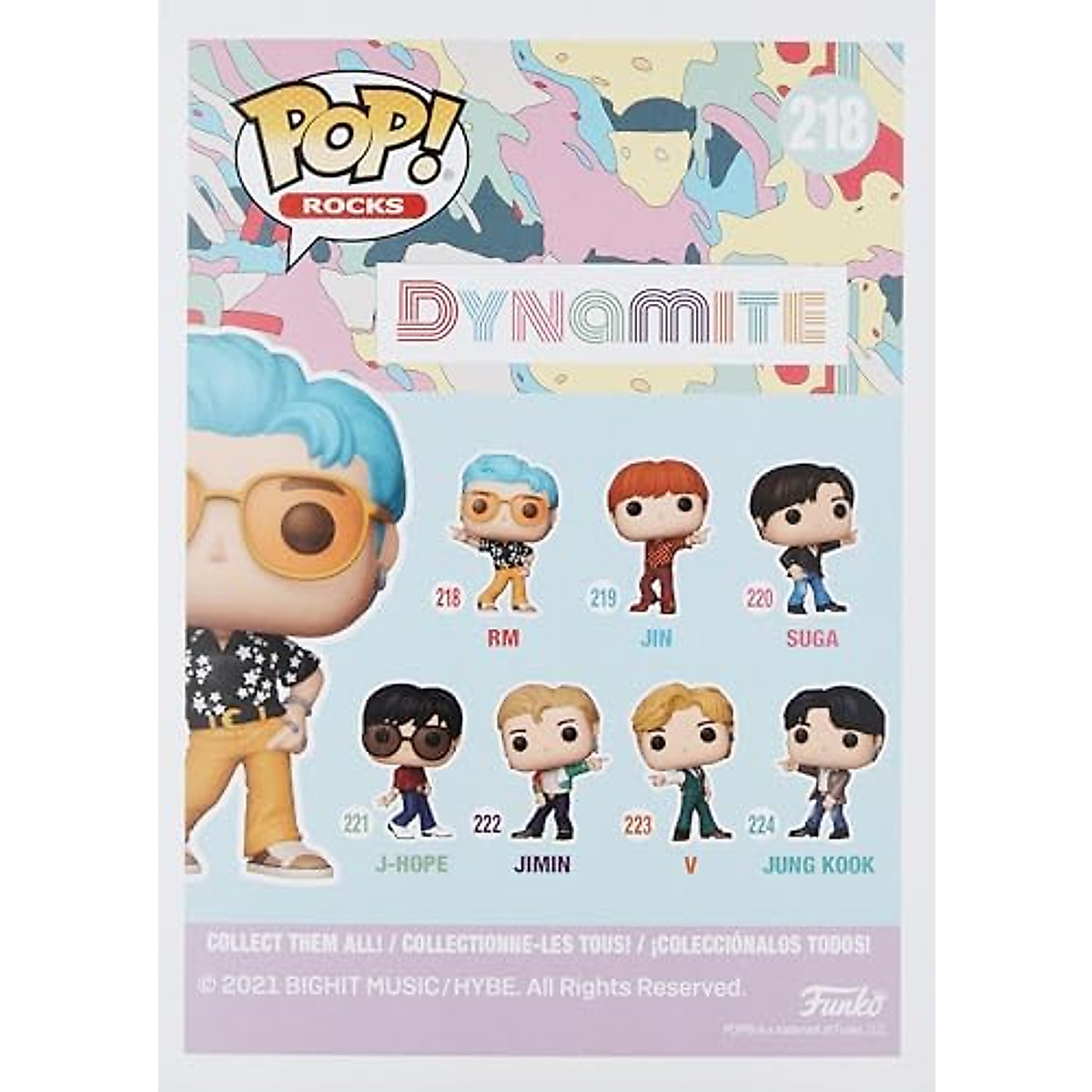 BTS - Dynamite - RM Funko Pop! Vinyl Figure (Bundled with Compatible Pop Box Protector Case), Multicolored, (3.75 inches)