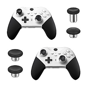 Metal Replacement Thumbsticks for Xbox Elite Controller Series 2 Core,Component Pack Includes 4 Swap Magnetic Joysticks,4 Paddles,1 Standard D-Pads, Accessories Parts for Xbox One Elite 2(Red)