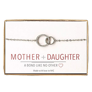 A+O Gifts for Mom, Mother Daughter Gift - Interlocking Circle Bracelet in Sterling Silver