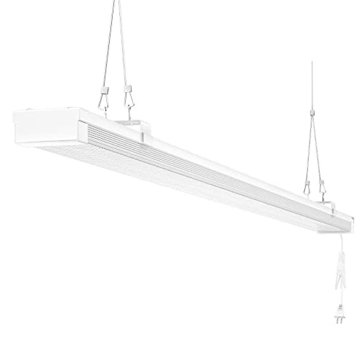 FAITHSAIL 4FT LED Shop Light, 40W LED Utility Light with Plug, 4000 LM, 4000K, 48 Inch LED Garage Light with Hanging Chain for Garage, Basement, Workshop, Hanging or Flush Mount, Non-Linkable, 1 Pack