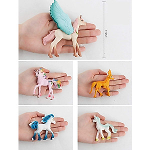 7PCS Unicorn Toy Figurine Set Unicorn Action Figures Cake Toppers for Birthday Party Decoration Figurines Playset Toys for Kids DIY Home Garden Decoration