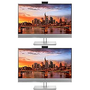 HP EliteDisplay E273m 27 Inch LED Backlit IPS Monitor 2-Pack with Built in Speakers and Webcam, FHD 1920 x 1080 (1FH51A8#ABA)