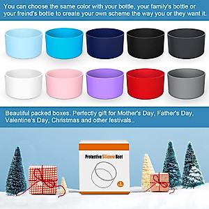 25 Colors Silicone Boot for Stanley 40 oz Quencher & IceFlow 20oz 30oz, 2 PCS Protective Tumbler Cup Boot Sleeve Water Bottle Accessories, BPA-Free Anti-Slip Bottom Cover, Dishwasher Safe