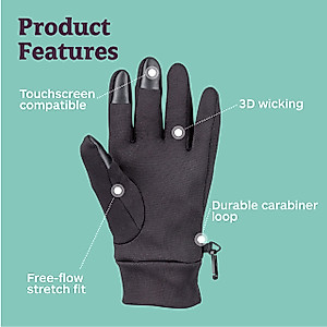 MARMOT Men's Power Stretch Connect Touchscreen Gloves, Black, Medium