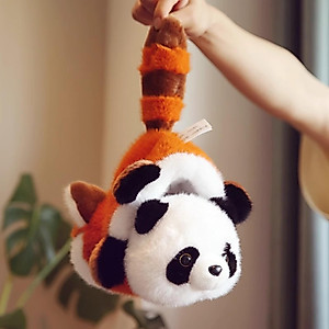 Roadoor Reversible Panda Plushie, 2-in-1 Red Panda & Panda Soft Toy, Double Sided Panda Stuffed Animal, Soft Panda Pillow Plush Toy Panda 14"