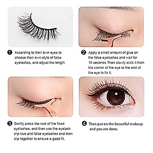 HBZGTLAD 7Pairs 3d Mink Dramatic Volume Lashes Bulk Faux Thick Long Wispy Natural Mink Lashes Pack Short Wholesales Natural False lashes (JO06)