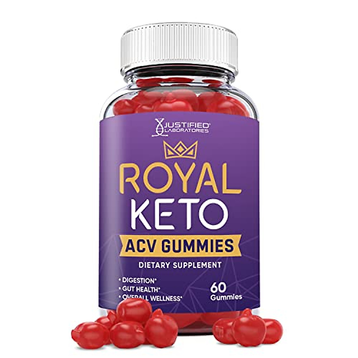 Justified Laboratories Royal Keto ACV Gummies 1000MG with Pomegranate Juice Beet Root B12 60 Gummys
