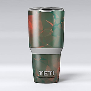 Design Skinz Green Geometric V10 - Skin Decal Vinyl Wrap Kit Compatible with The Yeti Rambler Cooler Tumbler Cups