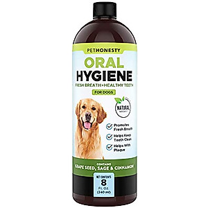 PetHonesty Oral Hygiene Dental Water Additive | Dog Mouthwash + Teeth Cleaning | Keeps Teeth + Gums Clean | Freshens Breath + Targets Plaque + Tartar - 8 oz