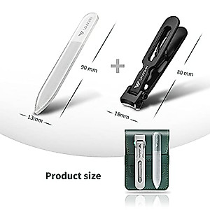 VANWIN Nail Clippers for Thick Nails, 16mm Wide Jaw Opening Oversized Toenail Clippers Cutter with Sharp Curved Blade and Nail File, Heavy Duty Stainless Steel Fingernail Clippers for Seniors Elderly