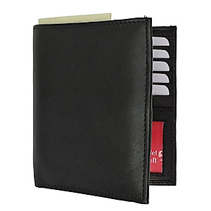Marshal RFID Men's Genuine Leather European Bifold Wallet Slim Hipster 2 Windows Bk