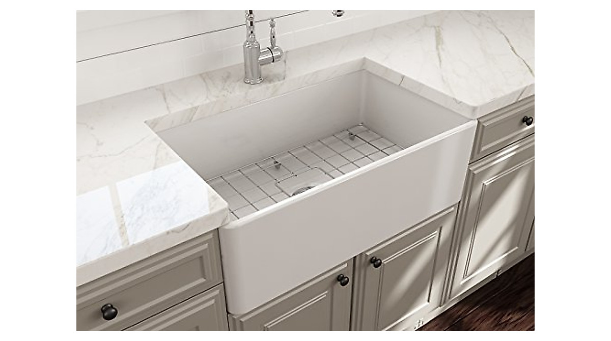BOCCHI Classico 30" Fireclay Farmhouse Kitchen Sink | White