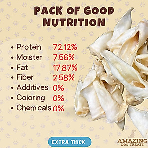 Amazing Dog Treats - Lamb Ears (15 Pcs/Pack) - Natural Dog Chews -Rawhide Alternative - Premium Choice Cut Lamb Ear Dog Bones - Excellent Dog and Puppy Chews - Grain Free Treats for Dog