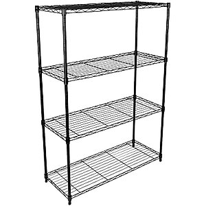4-Tier Heavy Duty Storage Shelving Unit 1000Lb Capacity,Black,35.83L x 13.98W x 55.91H inch,2 Pack