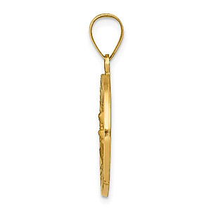 FB JEWELS Solid 14K Yellow Gold Polished And Satin Our Lady Of Perpetual Help Medal Pendant