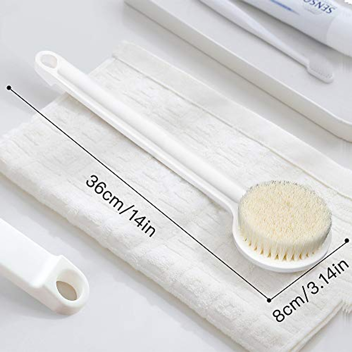 Ithyes Body Brush Dry Brushing Shower Bath Brush Long Handle Gentle Back Skin Scrubber Exfoliate Massage Improve Blood Circulation Cellulite Treatment