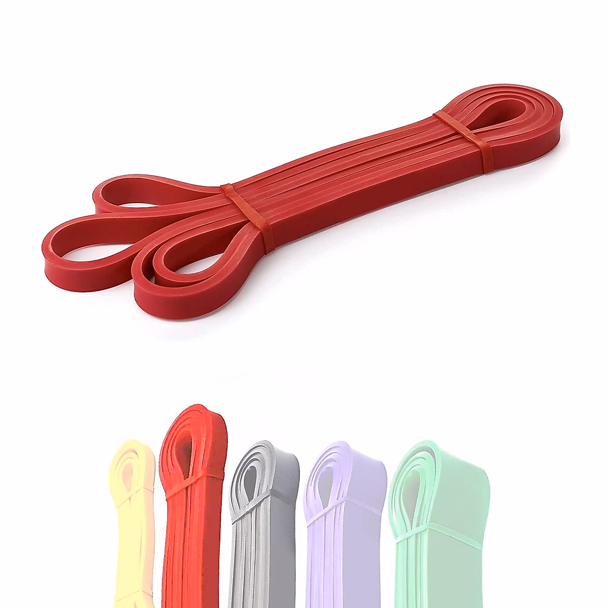 Pull Up Assistance Bands, Resistance Bands for Working Out, Stretch Bands for Exercise, Booty Bands for Women, Strength Training Workout Bands, Red