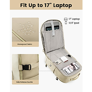 LOVEVOOK Large Travel Backpack for Women & Men, Carry on Backpack Airline Approved, TSA Personal Item Travel Bag fits 17" Laptop, 40L Waterproof Travel Essentials Sports Backpack with 3 Packing Cubes