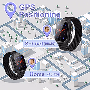 Volga 4G Kids Smart Watch for Boys Girls,Kids Smart Watch with GPS Tracker SIM Card WiFi Voice Video Call Pedometer Camera SOS Alarm Clock Touch Screen,Smart Watch for Kids Age 4-15 Gifts(Black)