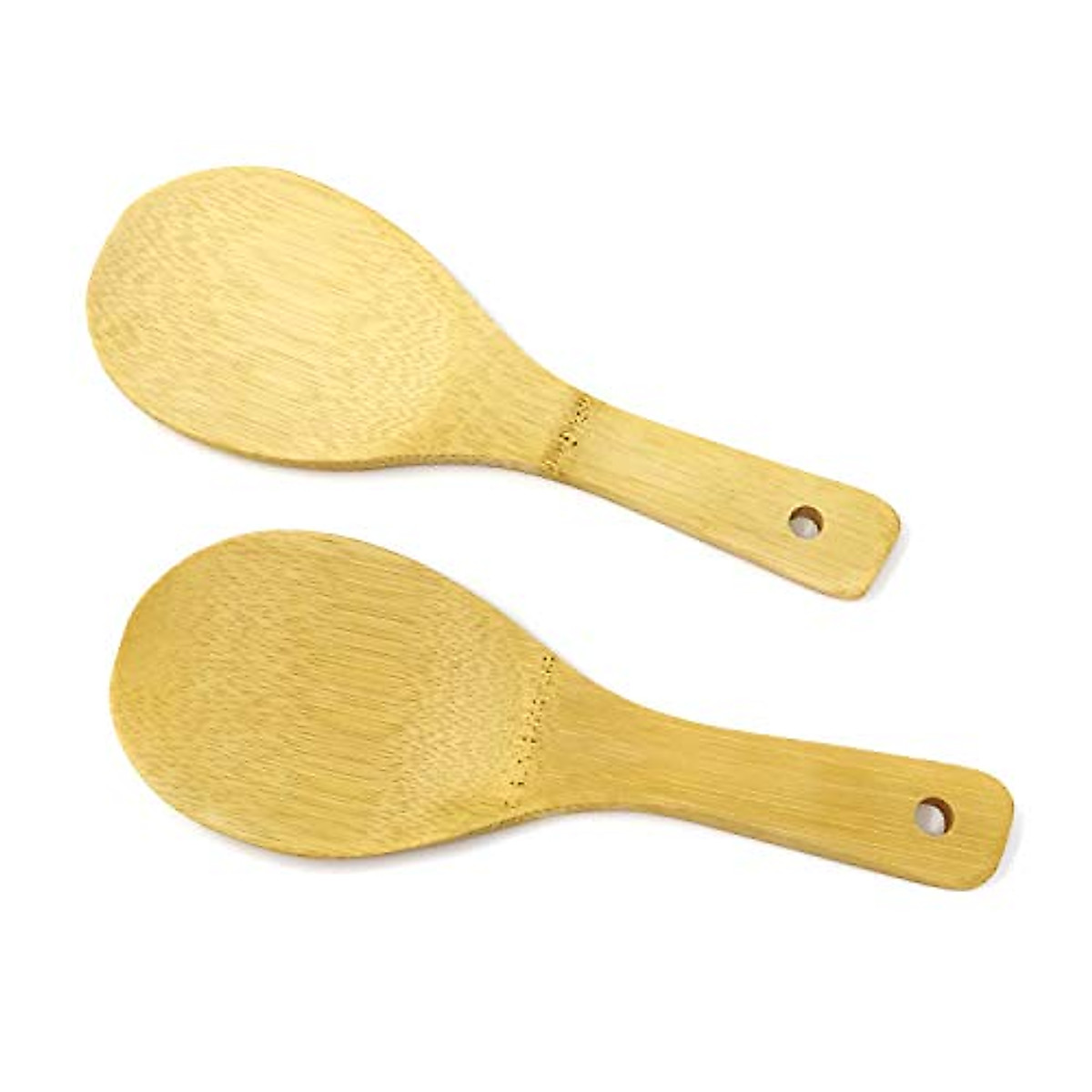 Honbay 2PCS Bamboo Rice Scoops Paddles for Kitchen (20cm)