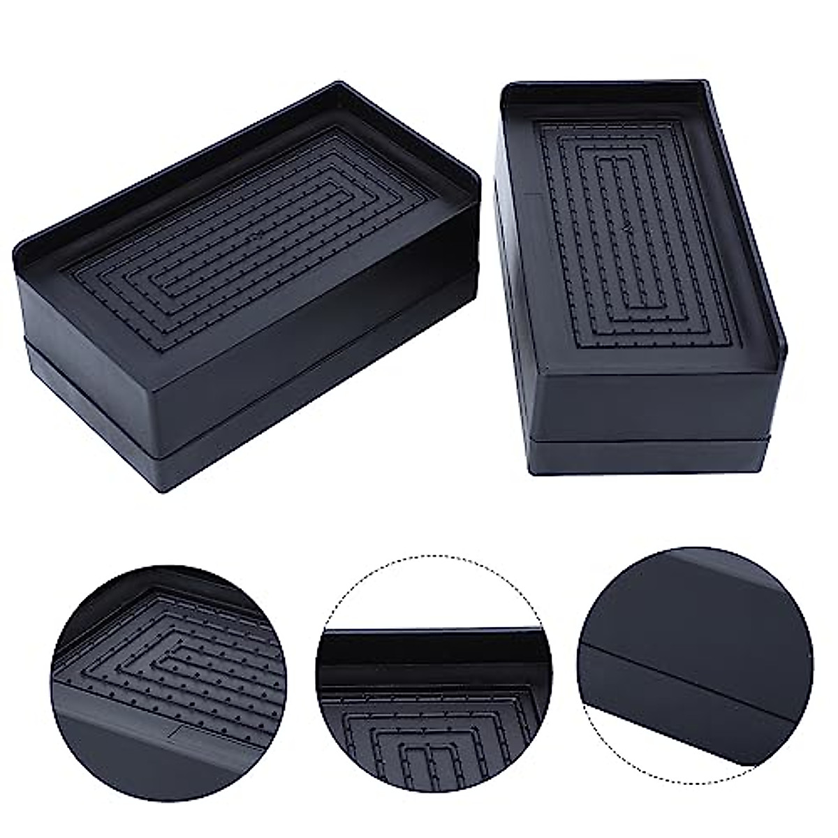 Angoily 2pcs Furniture Heightening Pads Floor Sofa Black Furniture Home Furniture Chair Foot Riser Pad Floor Drying Fan Washing Machine Foot Riser Pad Non-Skid Fridge Mats Fridge Foot Mats