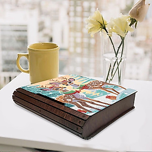 LUSandy DIY 5D Christmas Elk Diamond Painting Jewelry Boxes Special Shaped Xmas Diamond Art Wooden Jewelry Storage Box Earring Holder Jewelry Organizer for Bracelets Rings Bracelets