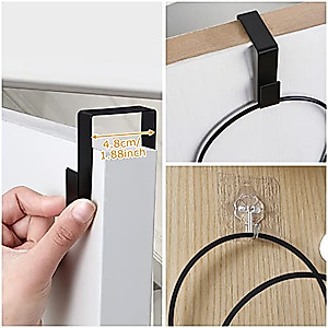 ABuff 15Pcs Rings Cap Rack, Hanging Wig Hat Racks, Hat Rack Hanger Holder Baseball Caps Rack Holder for Hat Clothes Scarf Bag Rack Organizer(Black)