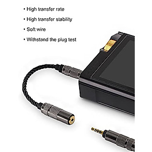 Headphone Adapter 2.5mm Male to 4.4mm Female Adapter for 4.4mm Cable Connected to Balanced 2.5mm Player Device High Stereo Audio Converter OFC Cable with Gold-Plated Plug 6 inch Length Extension Cord