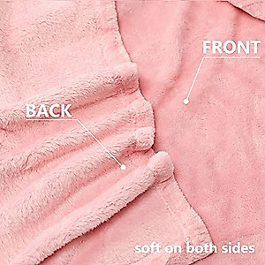 NANPIPER Fleece Blankets, Super Soft Flannel King Size Blanket for Bed, Luxury Cozy Microfiber Plush Fuzzy Blanket,Pink