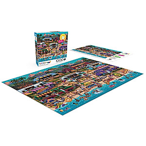 Buffalo Games - Pun Fuzzles - Hawaiian Food Truck Festival - 1000 Piece Jigsaw Puzzle