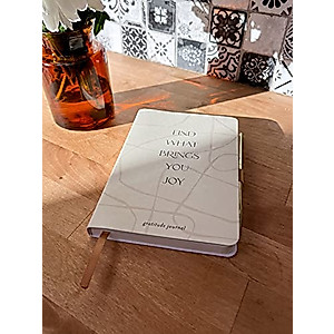 DesignWorks Ink Gratitude Journal with 196 Guided Pages for Daily Thoughts and Goals with Pen and Ribbon Marker | Undated Daily Mindfulness Journal, Brings You Joy