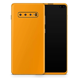 DesignSkinz Solid Orange Protective Vinyl Decal Wrap Skin Cover Compatible with The Samsung Galaxy S20 (Screen Trim & Back Glass Skin)