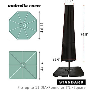 SnugNiture Umbrella Cover for 7ft to 11ft Garden Outdoor Umbrella Heavy Duty Oxford Fabric Patio Umbrella Covers Waterproof with Zip