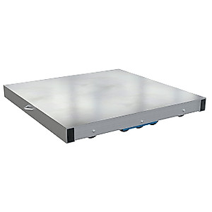 Vestil DOL-ST-3636-10T Aluminum Pallet Dolly with Solid Top Tilt 36 in. x 36 in. 8000 Lb. Capacity Silver