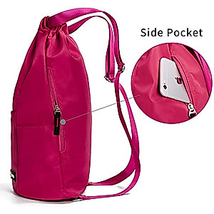 ZOORON 2 Packs Waterproof Drawstring Gym Backpack Bag for Men & Women, Sport Gym Sack Mini Travel Daypack