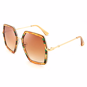 FEISEDY Retro Square Sunglasses for Women Oversized Vintage Polygon Sun Glasses Geometric Irregular Lens B2503