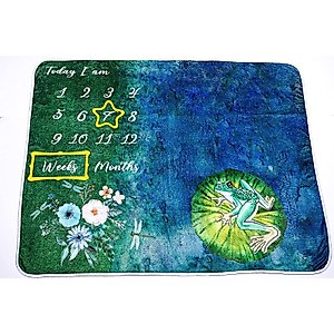 Froggy Baby and Puppy Milestone Blanket