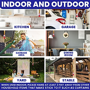 48 Fly Strips Indoor Sticky Hanging with Pins. Fly Trap Fly Paper Strips Indoor Hanging Fly Tape for Indoors and Outdoor. Fly Catcher Fly Ribbon Sticky Fly Traps for Indoors Flypaper. Fruit Gnat Traps