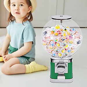 Freestanding Vending Machine Lockable Large Capacity Candy Gumball Dispenser Machine Classic Gumball Bank Commercial Vending Machine for Kids Child Birthday Christmas Party, Green